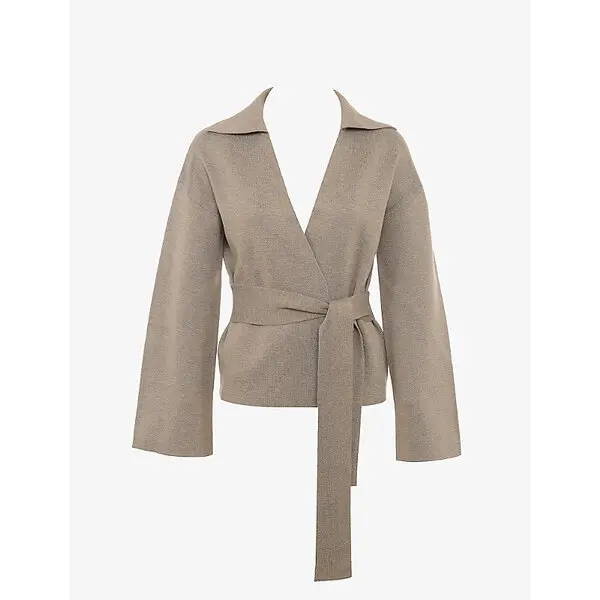 House Of Cb Fallon Wrap-front Knitted Jacket