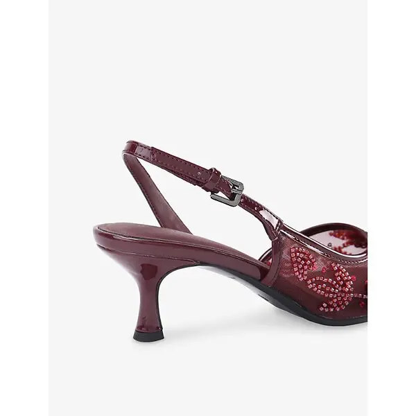 Kurt Geiger Aria Low Beaded Mesh Heeled Courts