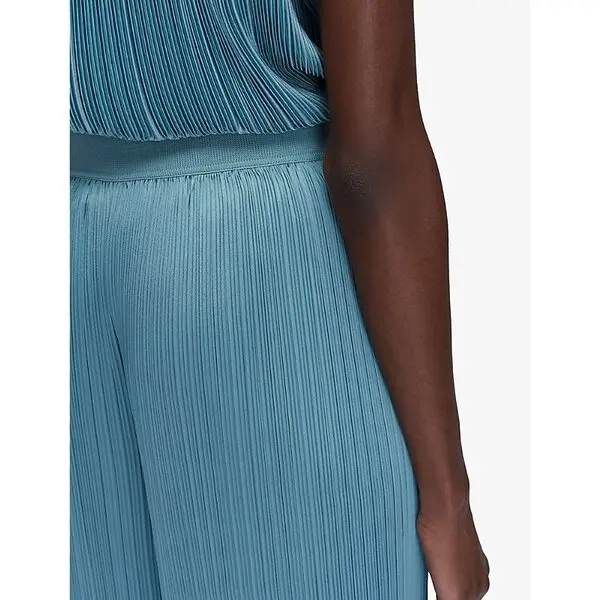 JOSEPH Pleated Satin Trousers - Chambray
