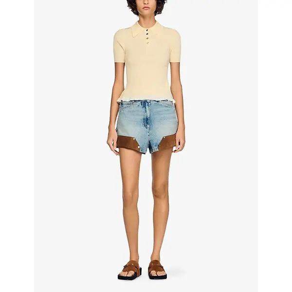 Sandro Collared Short-sleeve Knitted Polo