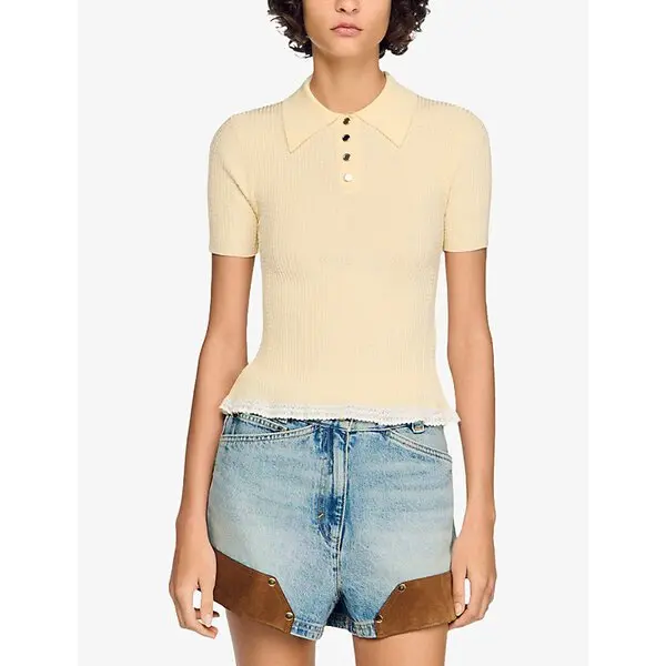 Sandro Collared Short-sleeve Knitted Polo