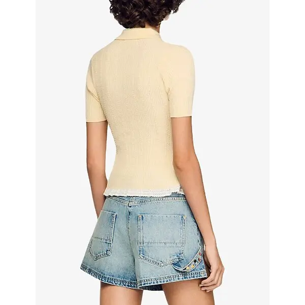 Sandro Collared Short-sleeve Knitted Polo