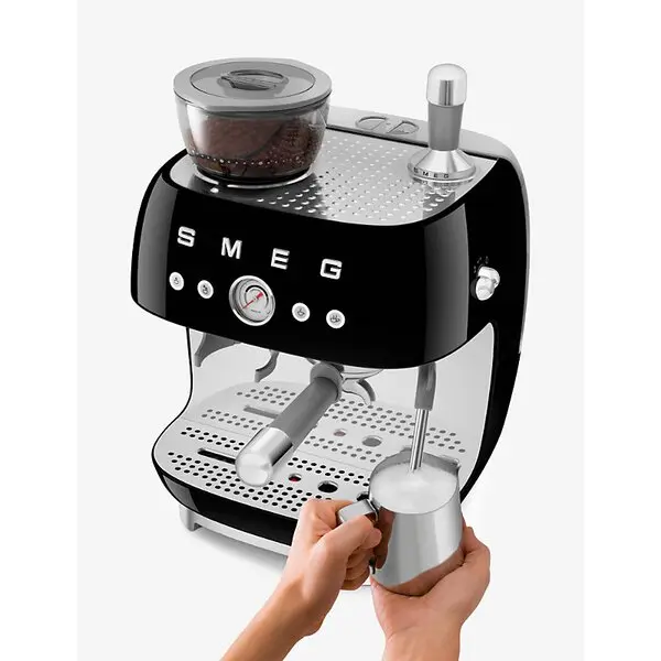 SMEG Egf03whuk Espresso Coffee Machine And Grinder - Black