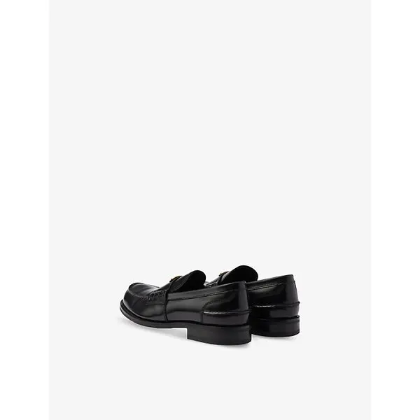 Prada Triangle-logo Brushed Leather Loafers