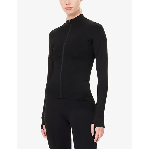 ADANOLA Seamless Zip-up Workout Top