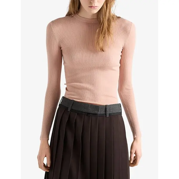 Prada Slim-fit Virgin Wool Jumper - Pink