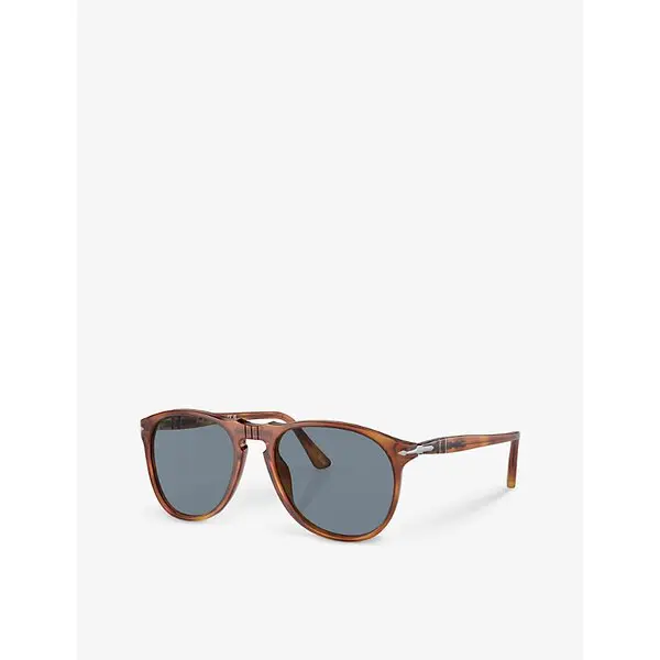 Persol Acetate Round Frame Sunglasses - Brown