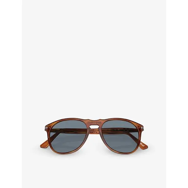 Persol Acetate Round Frame Sunglasses - Brown