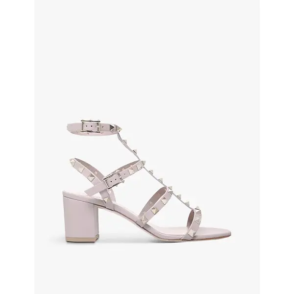 Valentino Garavani Rockstud Open-toe Leather Heeled Sandals - Blush