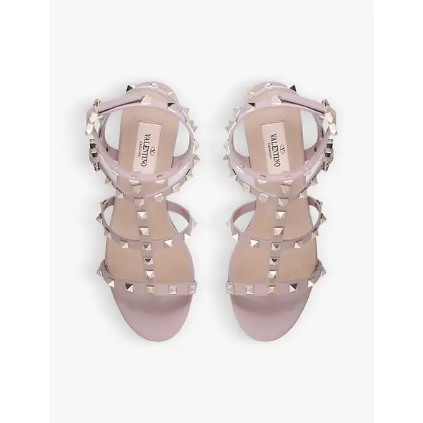 Valentino Garavani Rockstud Open-toe Leather Heeled Sandals - Blush