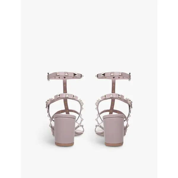 Valentino Garavani Rockstud Open-toe Leather Heeled Sandals - Blush