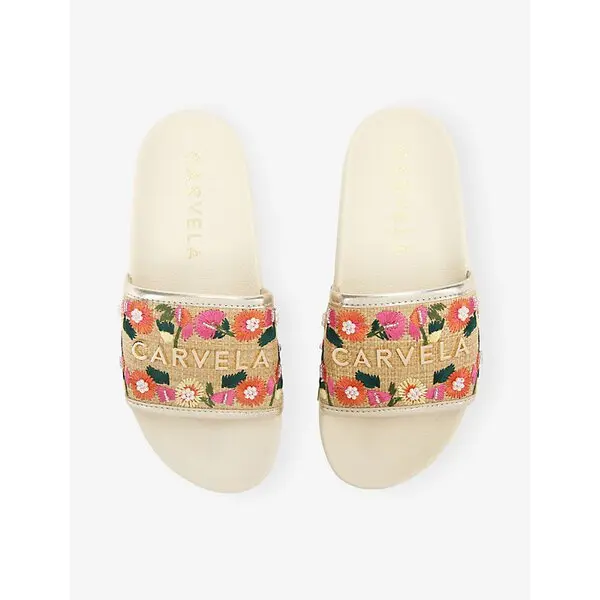Carvela Sorrento Embroidered Woven Slides