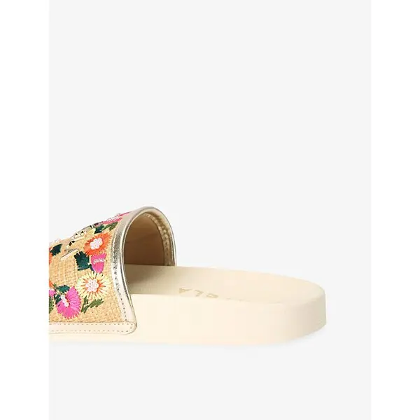 Carvela Sorrento Embroidered Woven Slides