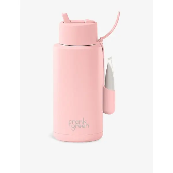 SMARTECH Frank Green 34oz Stainless Steel Ceramic Reusable Bottle With Lip Gloss Holder - Blushed