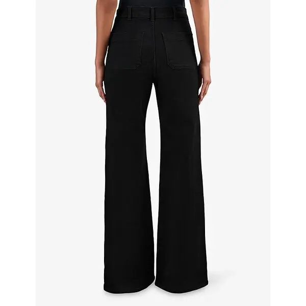REISS Sakura Flared-leg High-rise Jeans - Black