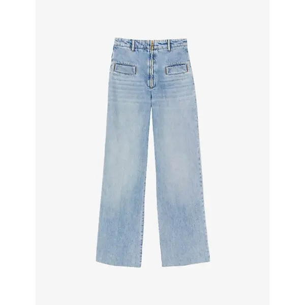 Sandro Oslo High-rise Wide-leg Jeans - Bleus