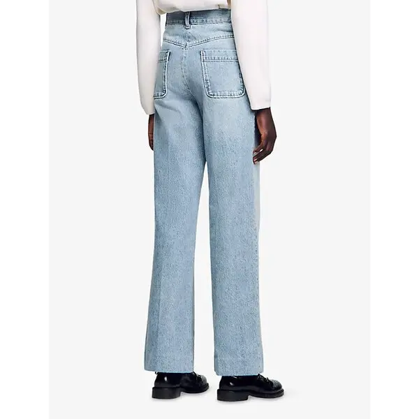Sandro Oslo High-rise Wide-leg Jeans - Bleus