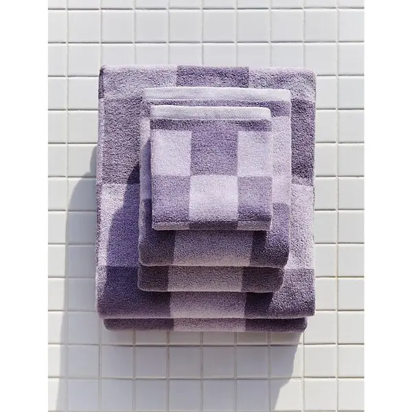 HAY Check-pattern Cotton Wash Cloth - Lavender