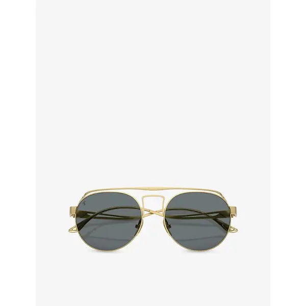 FERRARI Round-frame Metal Sunglasses - Gold