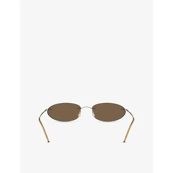 Giorgio Armani Oval-frame Metal Sunglasses