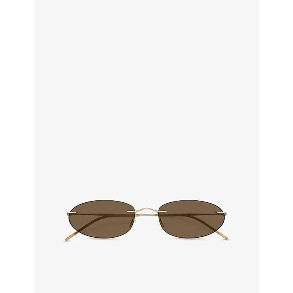 Giorgio Armani Oval-frame Metal Sunglasses