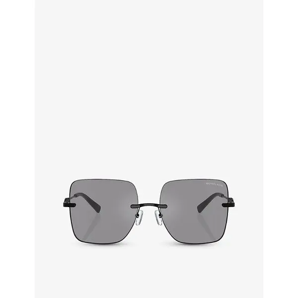 Michael Kors Mk1150 Quebec Square-frame Metal Sunglasses - Grey