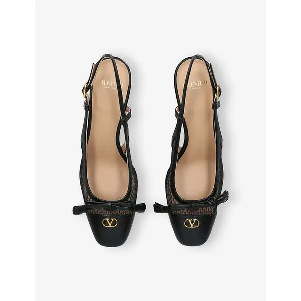 Valentino Garavani Valet Du Roi 60 Mesh And Leather Slingbacks