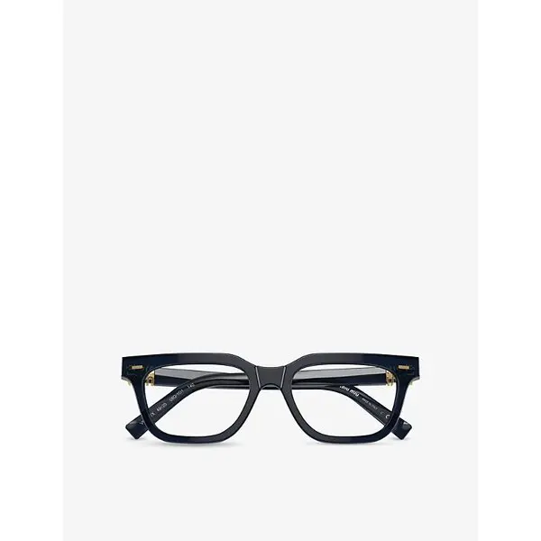 Miu Miu Rectangular-frame Acetate Optical Glasses - Blue