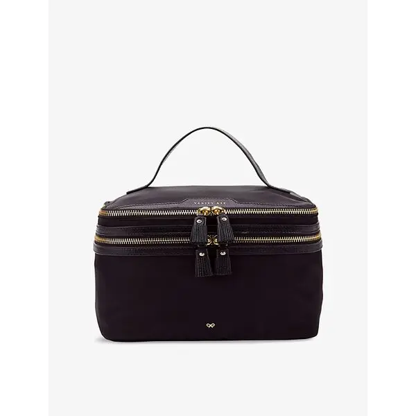 ANYA HINDMARCH Logo-embossed Shell Cosmetics Case - Black