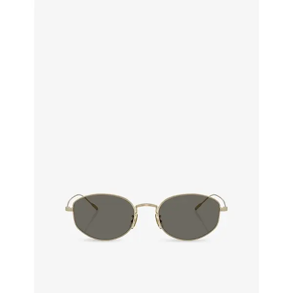 Oliver Spencer Sirry Oval-frame Titanium Sunglasses - Gold