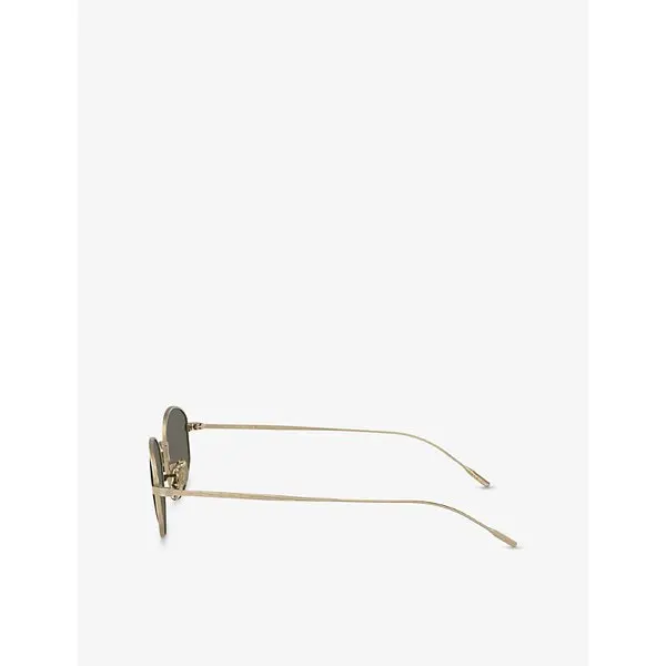 Oliver Spencer Ov1347st Sirry Oval-frame Titanium Sunglasses - Gold