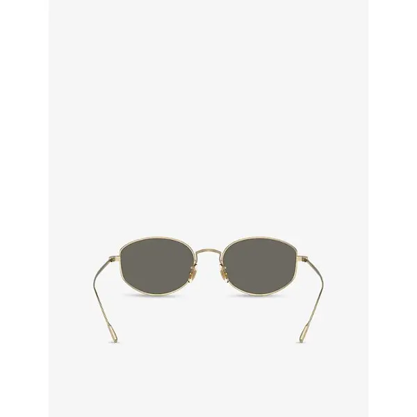 Oliver Spencer Ov1347st Sirry Oval-frame Titanium Sunglasses - Gold