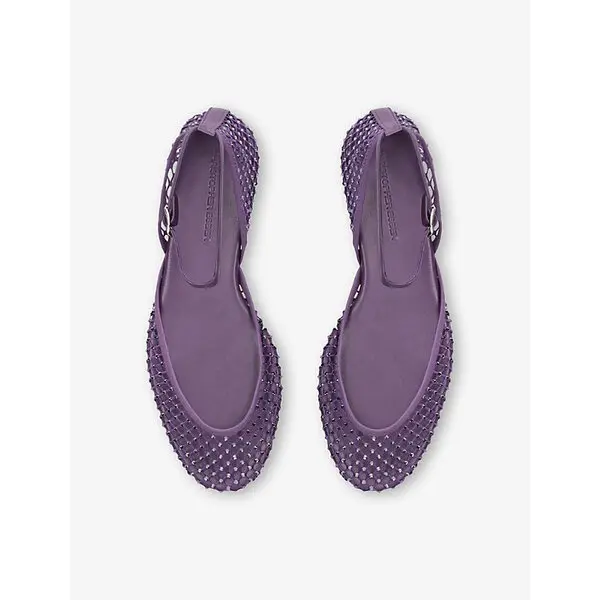 Christopher Esber Mesh Ballet Flats With Crystal Embellishments - Viola