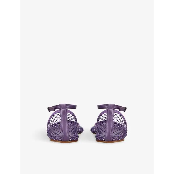 Christopher Esber Mesh Ballet Flats With Crystal Embellishments - Viola