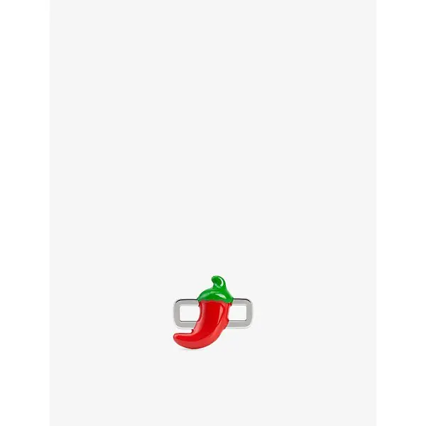 POUBEL Chilli Pepper Sterling And Enamel Charm - Silver
