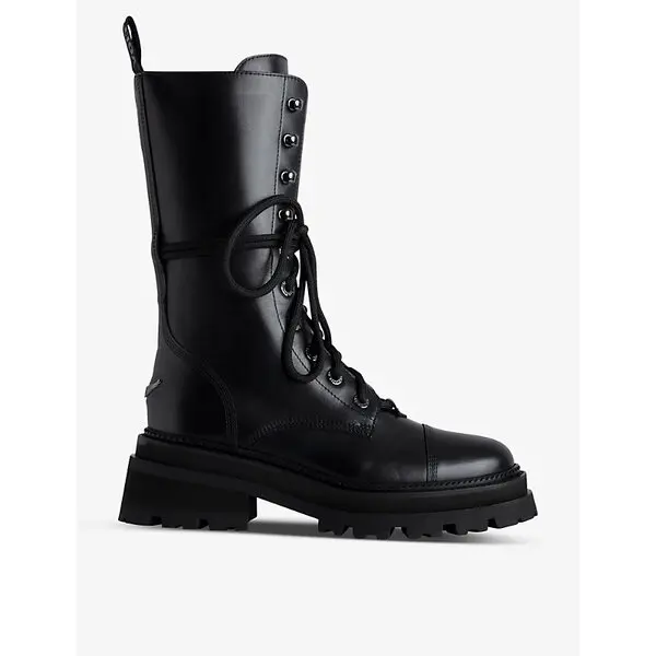 Zadig&Voltaire Wing-embellished Leather Ankle Boots