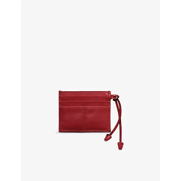 Prada Triangle-logo Leather Card Holder - Red