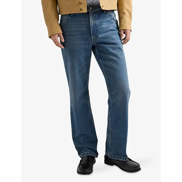 Prada Regular-fit Straight-leg Washed Denim Jeans - Blue