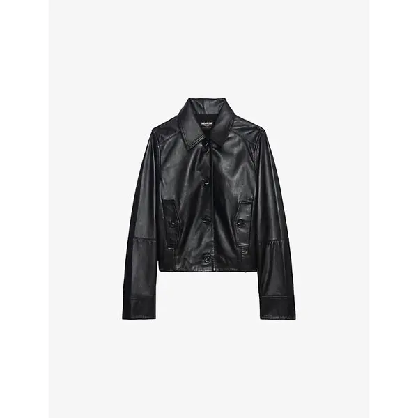 Zadig&Voltaire Regular-fit Leather Jacket With Flap-pockets