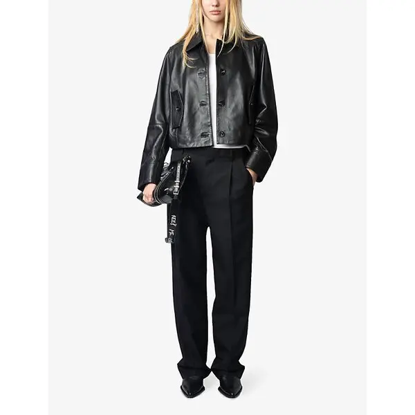 Zadig&Voltaire Regular-fit Leather Jacket With Flap-pockets