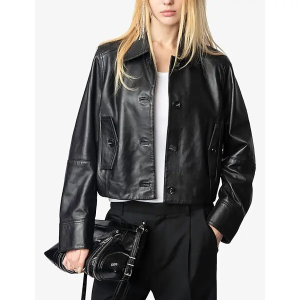 Zadig&Voltaire Regular-fit Leather Jacket With Flap-pockets