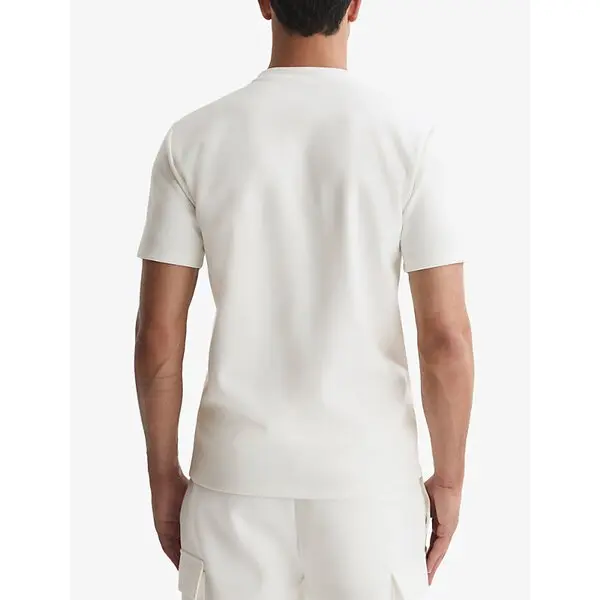 REISS Bradley Stitched-trim Stretch Woven-blend T-shirt