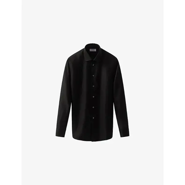 Eton Cutaway-collar Single-cuff Slim-fit Cotton-twill Shirt - Black