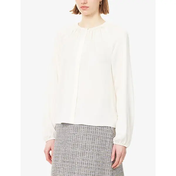 Theory Silk Ruched Blouse