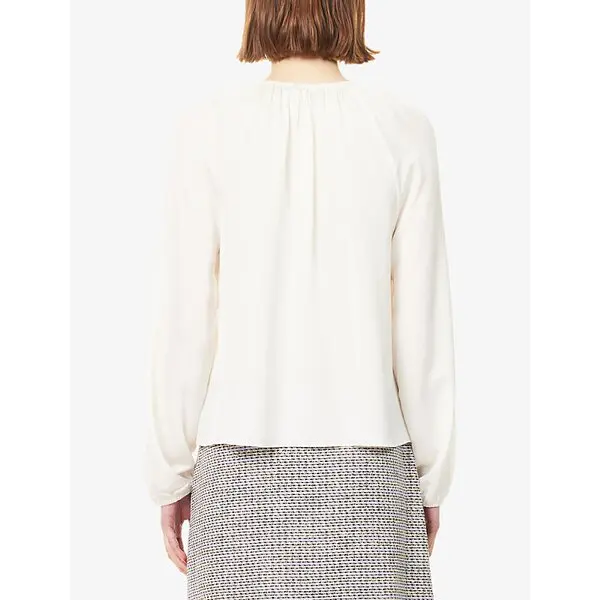 Theory Silk Ruched Blouse