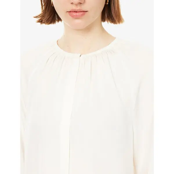 Theory Silk Ruched Blouse