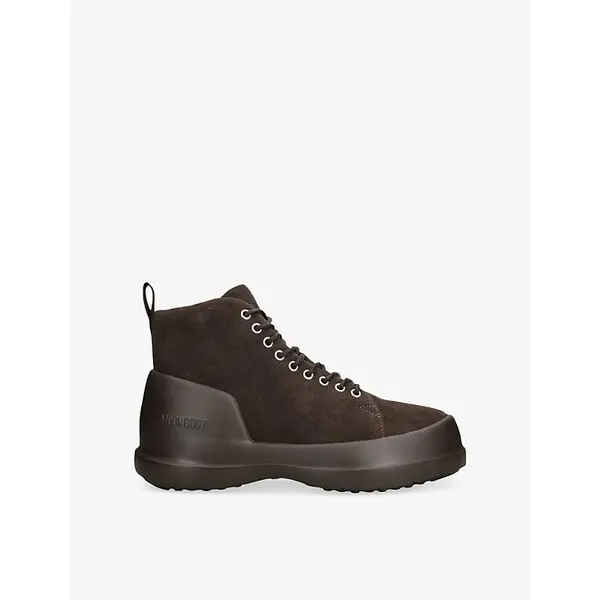 Moon Boot Suede Ankle Boots With Lace-up Fastening