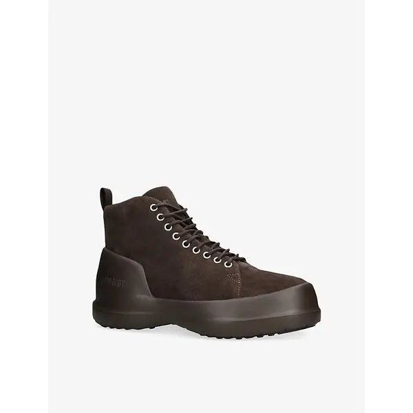 Moon Boot Suede Ankle Boots With Lace-up Fastening