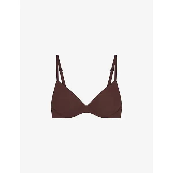 SKIMS Fits Everybody Underwired Stretch-woven T-shirt Bra - Cocoa