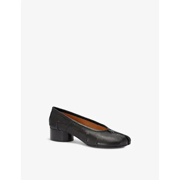 MAISON MARGIELA Tabi Ballerina Leather Heeled Shoes - Black